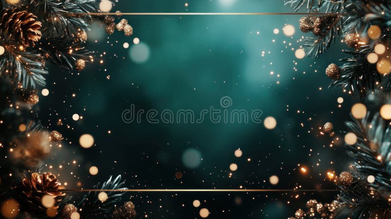 Vibrant Deep Indigo Banner with Neon Yellow Bokeh Frame Stock ...