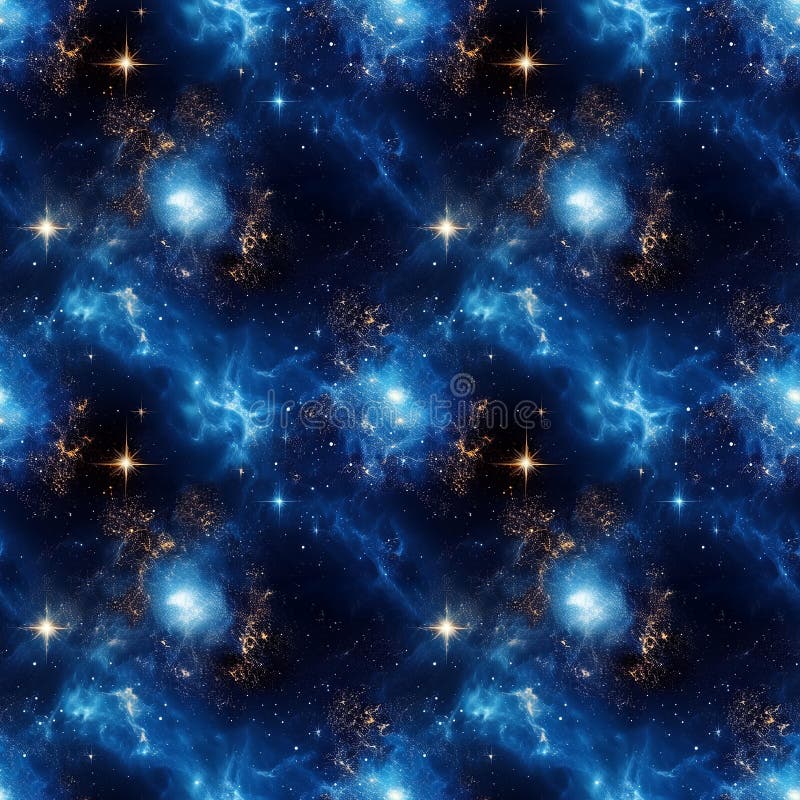 Vibrant Deep Space Pattern with Twinkling Stars and Cosmic Nebulae ...