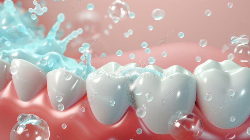 A Vibrant Dental Hygiene Concept Showcasing Clean Teeth Accompanied by ...