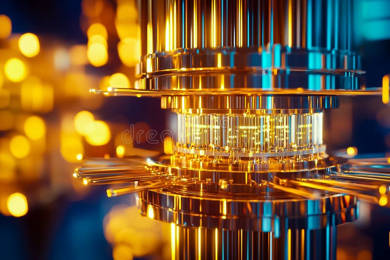 A Vibrant Depiction of Advanced Quantum Computing with Glowing Details ...
