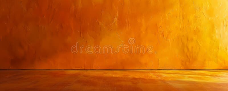 A Vibrant Depiction of an Empty Wall Painted in Bright Amber, with a ...