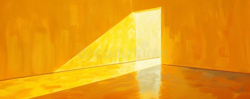 A Vibrant Depiction of an Empty Wall Painted in Bright Amber, with a ...
