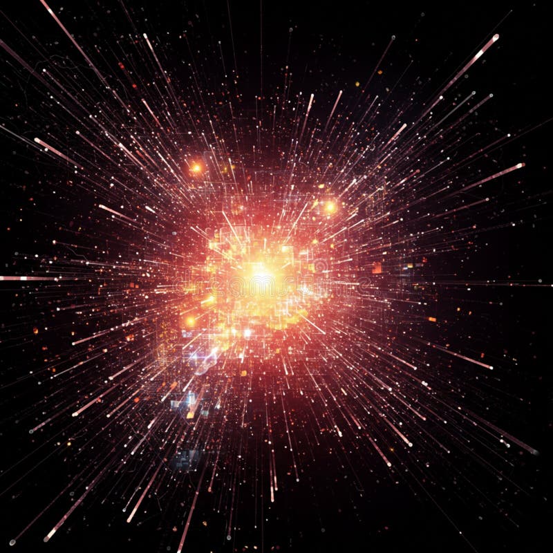 A Vibrant Depiction of an Exploding Star-like Pattern with Bright ...