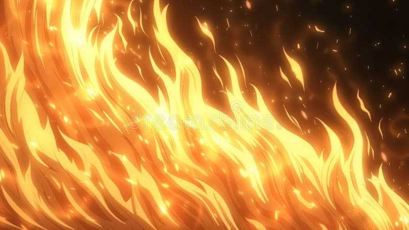 A Vibrant Depiction of Flames, Showcasing the Dynamic Movement and ...