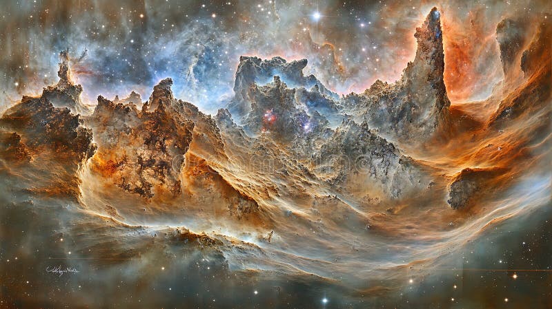 A Vibrant Depiction of Interstellar Space with Star Formations and ...