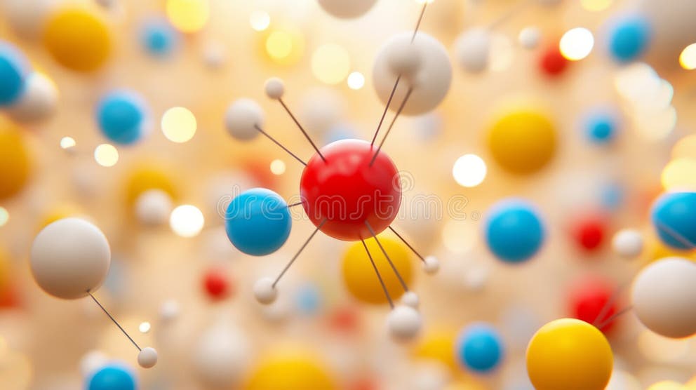 Vibrant Depiction of Molecular Structure Set Against a Light-colored ...