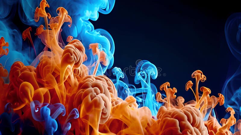 Vibrant Neural Network Visualization of a Glowing Brain Stock Video ...