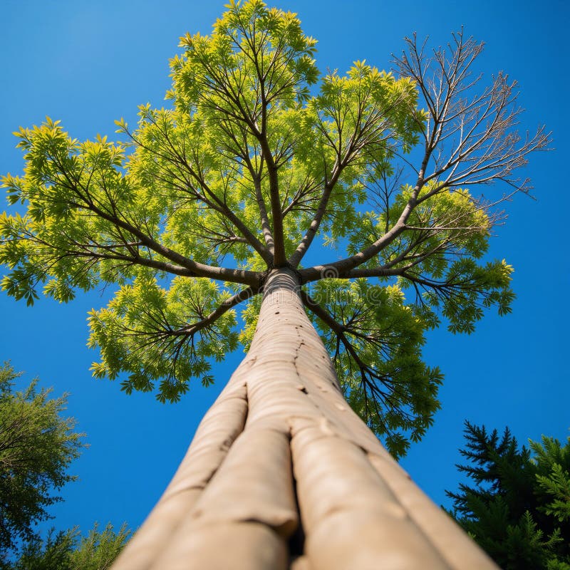 Vibrant Depiction of a Towering Tree with Expansive Root System and ...