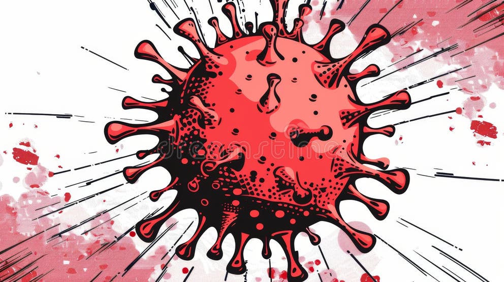 Vibrant Depiction of a Virus in Comic Book Style Showcasing the ...