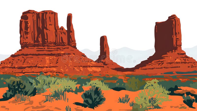 Vibrant Desert Landscape with Iconic Rock Formations Stock Image ...