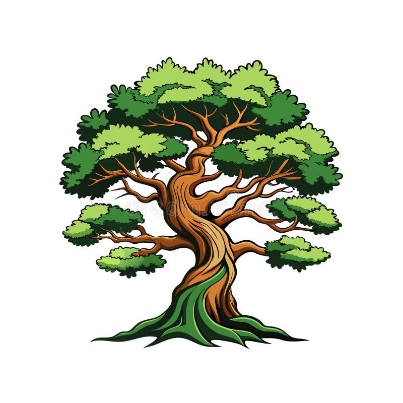 Vibrant Juniper Tree Design Stock Illustration - Illustration of vector ...