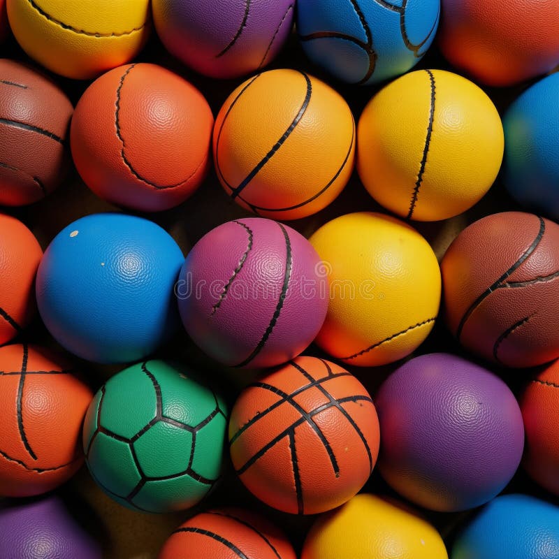Vibrant Design Showcasing Diverse Textures from Multiple Sporting Balls ...