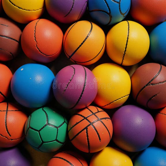 Vibrant Design Showcasing Diverse Textures from Multiple Sporting Balls ...