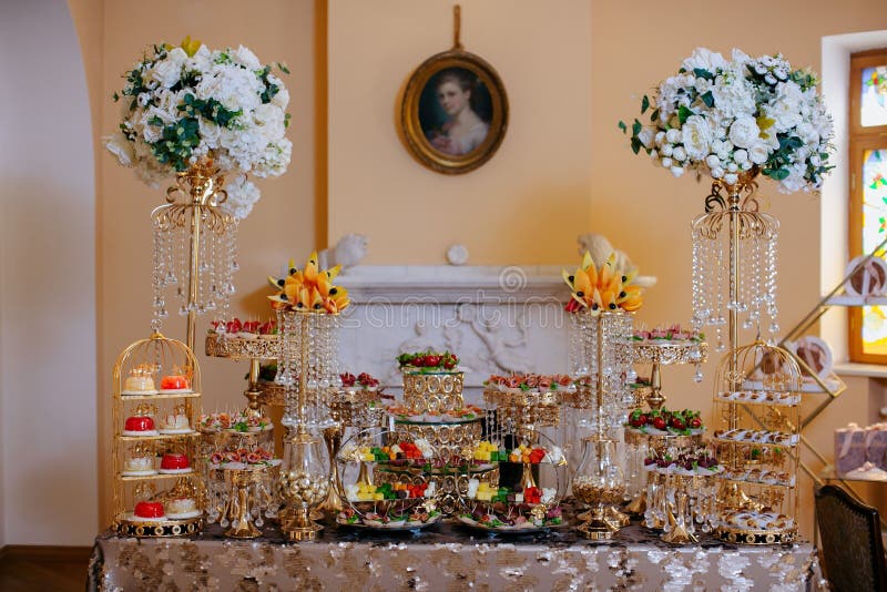 Vibrant Dessert Table Featuring a Delightful Selection of Desserts ...