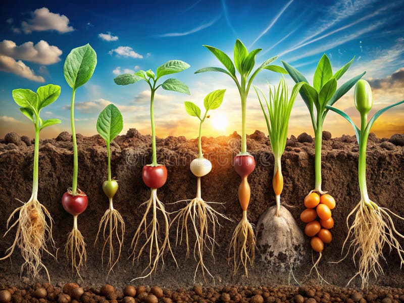 A Detailed Visual Guide To Seed Germination a CrossSection Illustration ...