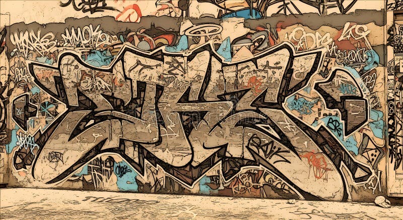 Urban Graffiti Art: Bold Street Style Stock Illustration - Illustration ...