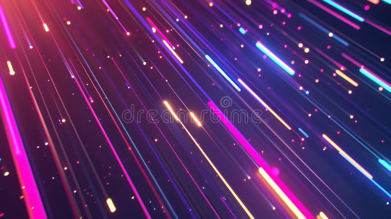 Vibrant, Diagonal Light Streaks in a Spectrum of Colors, Creating a ...