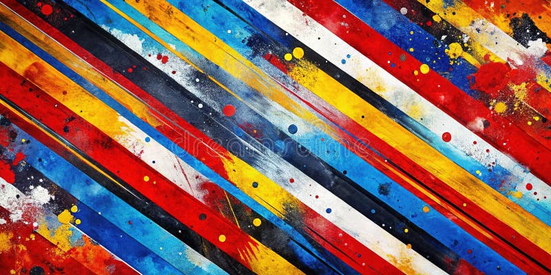 Vibrant Diagonal Stripes in Bold Colors Abstract Paint Splatter ...