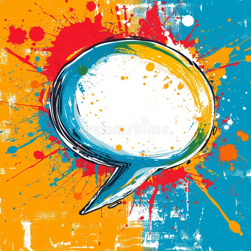 Vibrant Dialogue Bubble on a Textured Background Stock Illustration ...