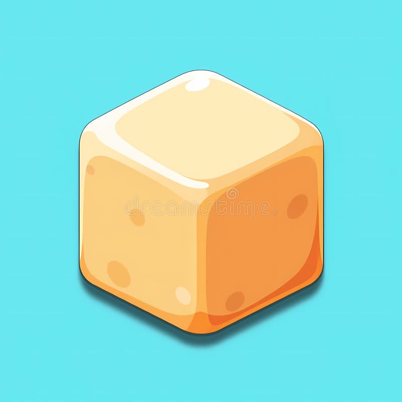 An Shiny Image of a Beige Cube with a Matte Finish. the Background is a ...