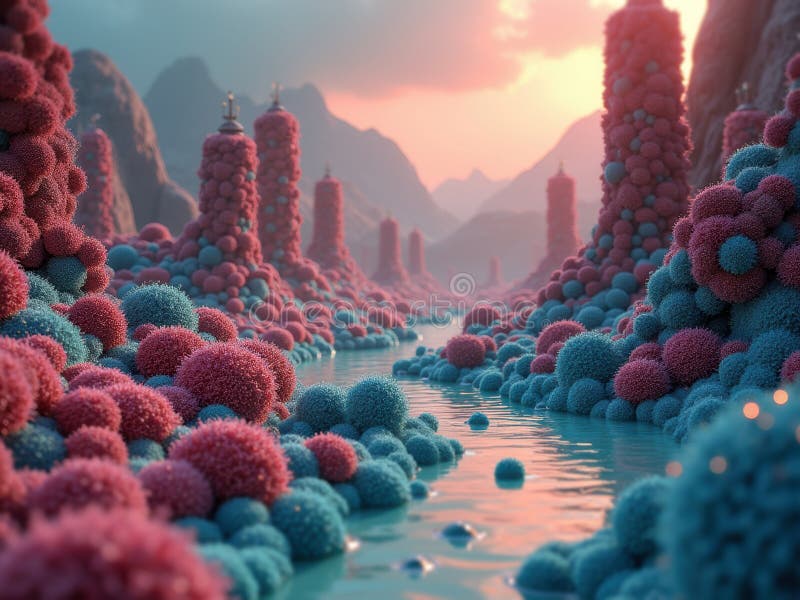 A Vibrant Digital Art Piece Showcases an Underwater Scene Teeming with ...
