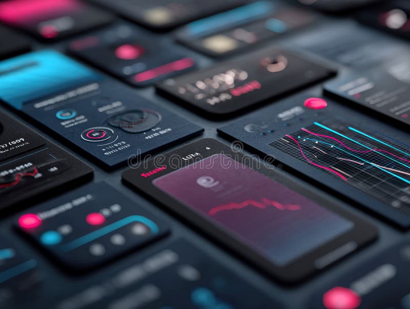 A Vibrant Digital Art Showcasing Sleek Smartphone Interface Designs ...