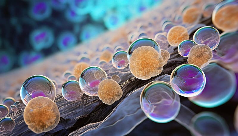 Vibrant Digital Artwork Captures Cells and Bubbles in a Mesmerizing ...