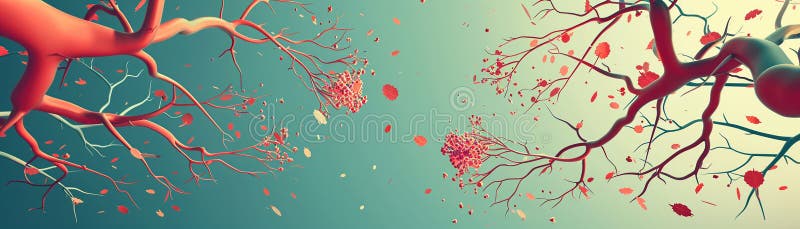 Vibrant Digital Artwork Depicting a Colorful Neuron Network with Red ... Vibrant Digital Artwork Depicting a Colorful Neuron Network with Red ...