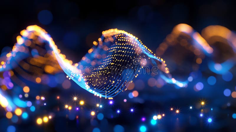 Dynamic 3D Music Notes Floating on a Vibrant Blue Background Stock ...