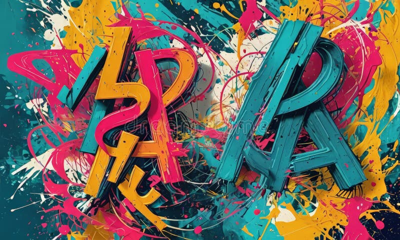 Vibrant Digital Artwork Features 3D the Letters "PRA" in Stylized ...