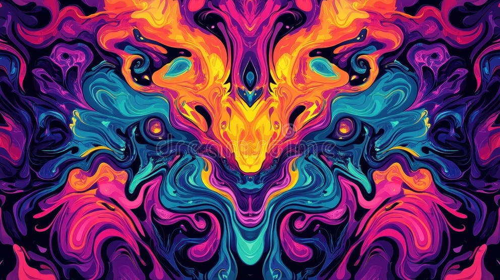 Abstract Colorful Swirling Paint Design Pattern Stock Photo - Image of ...