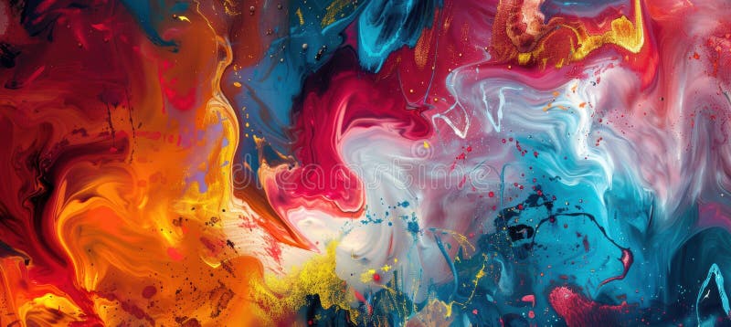 Abstract Emotion: Dynamic Digital Artwork with Bold Swirling Colors for ...