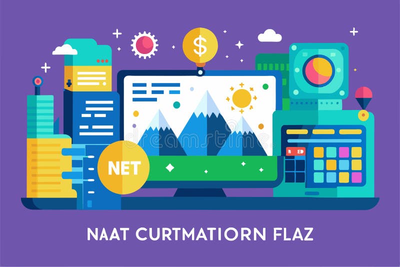 Vibrant Digital Artwork Showcasing Customizable NFT Design Elements ...