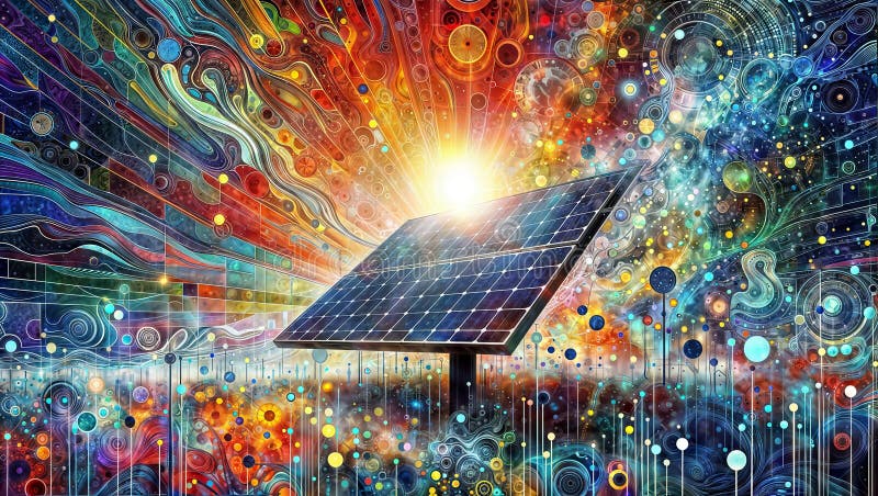 Cosmic Harmony: Solar Panel Embraced by Celestial Energy Burst ...