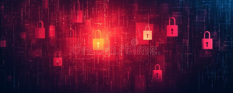 A Vibrant Digital Backdrop Showcasing Repeating Lock Patterns on a Dark ...