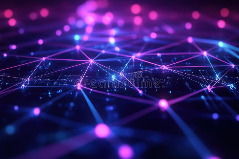 Intricate Digital Background Featuring a Vibrant Grid of Interconnected ...