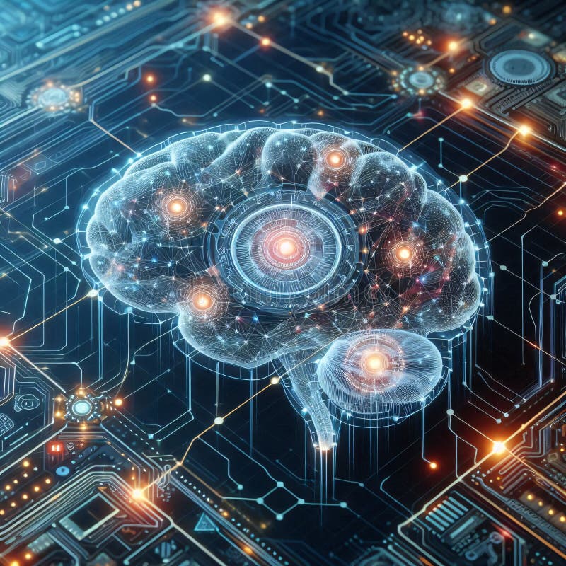 A Vibrant Digital Brain Circuitry Intertwines with Cosmic Elements ...