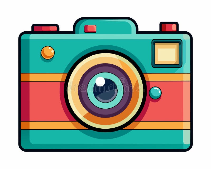 A Vibrant Digital Camera Illustration on White Background Stock Photo ...