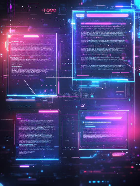 Vibrant Digital Chat Interface Showcasing Glowing Message Notifications ...