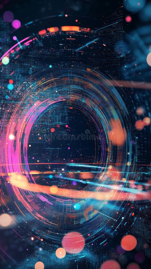 Vibrant Digital Circles: a Dynamic Exploration of Futuristic Technology ...