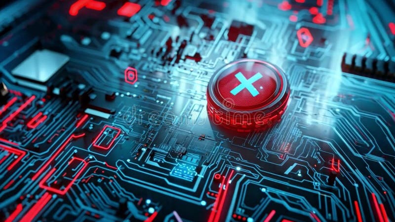 Dynamic Abstract Composition of a Digital Circuit Board with Glowing ...