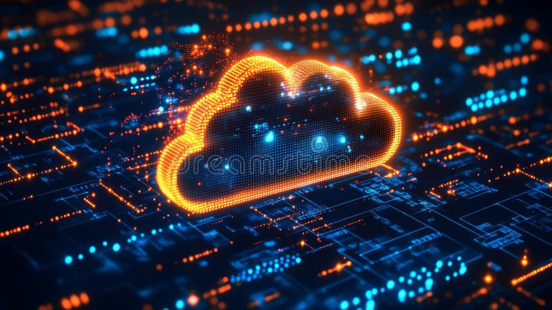 Vibrant Digital Cloud and Circuitry in Modern Technology Environment ...