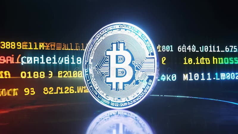 A Vibrant Digital Coin Spins Slowly, Casting Colored Reflections Across ...