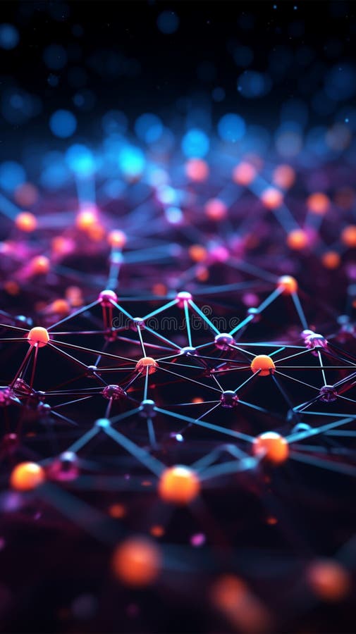 Vibrant Digital Concept 3D Rendering, Interconnected Network Lines ...