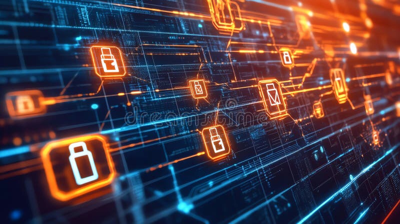 Exploring Futuristic Digital Connections with Glowing Data Patterns ...