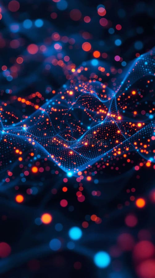 Vibrant Digital Cosmos Flowing with Light and Energy during a Dynamic ...