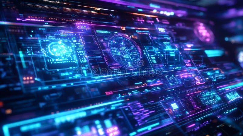 Vibrant Digital Dashboard Displaying Futuristic Data Visuals and ... Vibrant Digital Dashboard Displaying Futuristic Data Visuals and ...