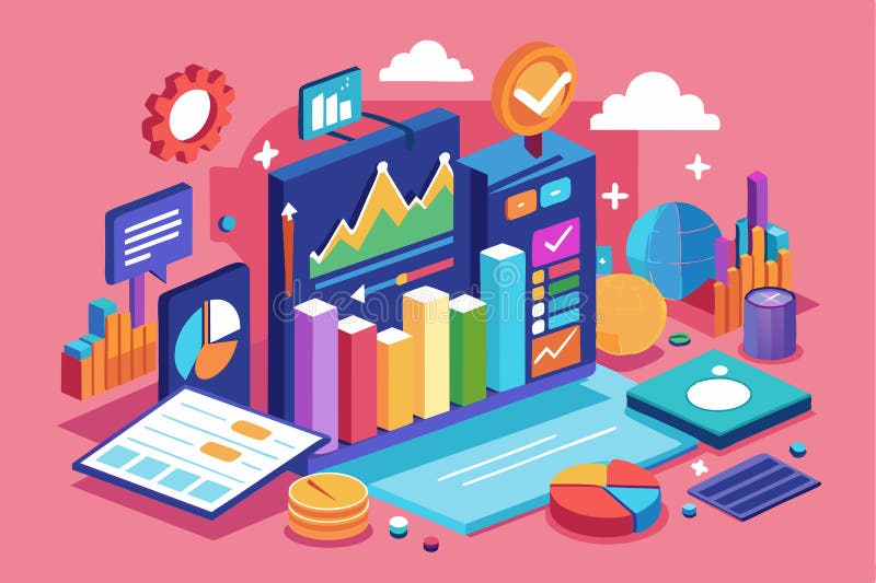 A Vibrant Digital Dashboard Showcases Interactive Charts and Graphs ... A Vibrant Digital Dashboard Showcases Interactive Charts and Graphs ...