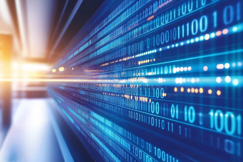 Vibrant Digital Data Flow on Computer Screen by Generative Ai Stock ...