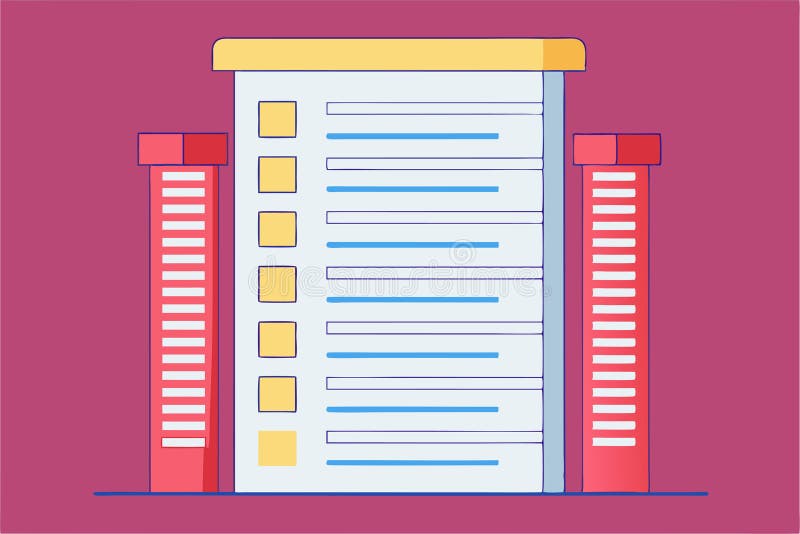 A Vibrant Digital Design Showing Columns and Checkboxes, Emphasizing ...